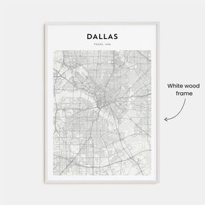 Dallas Map Poster, Dallas Map Print, Dallas Travel Wall Art, Dallas ...