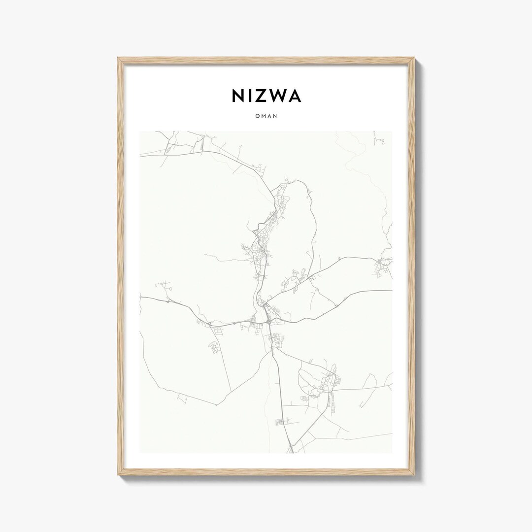 Nizwa Map Poster, Nizwa Map Print, Nizwa Travel Wall Art, Nizwa ...