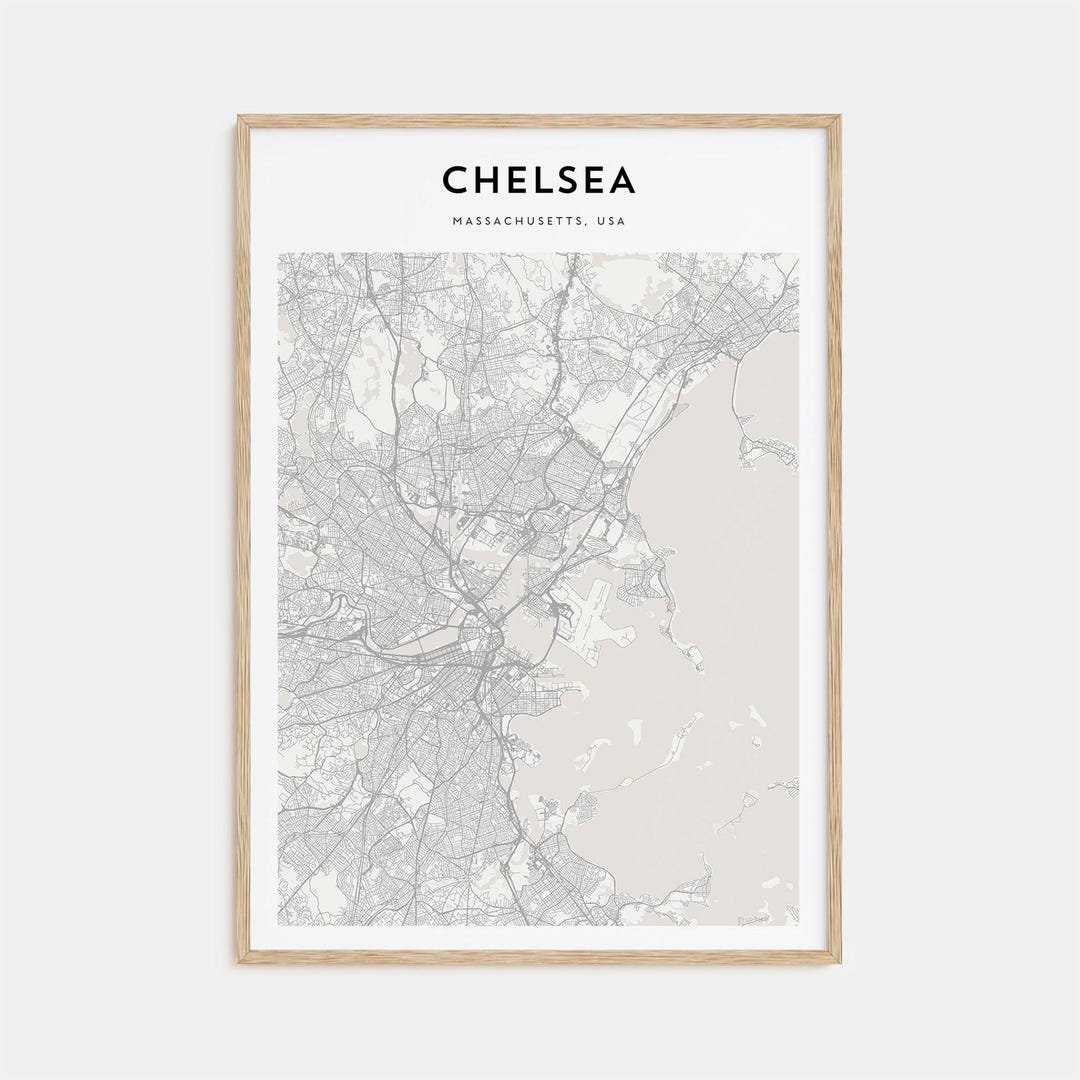 Chelsea Map Poster Massachusetts, Chelsea Map Print, Chelsea ...