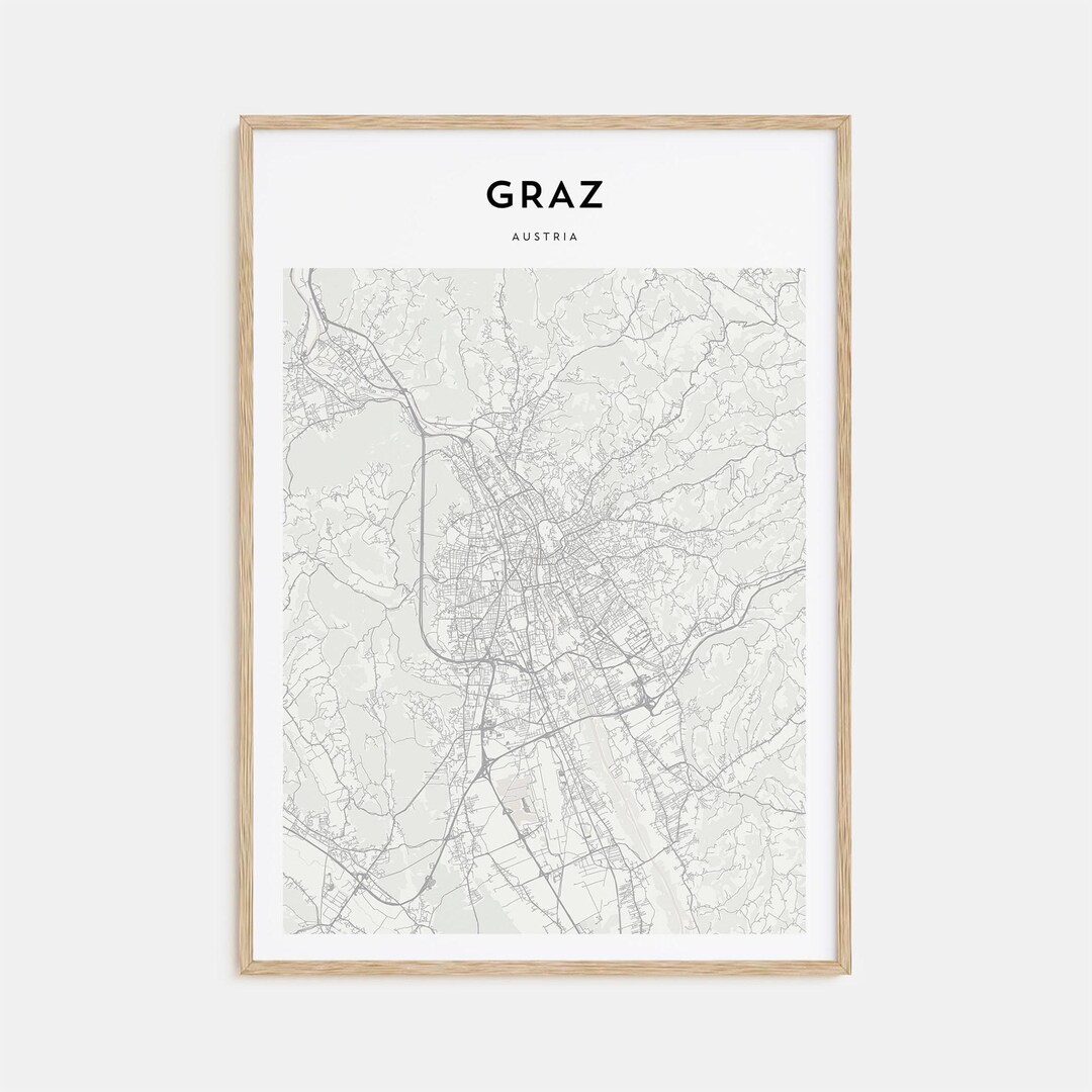 Graz Map Poster, Graz Map Print, Graz Travel Wall Art, Graz ...
