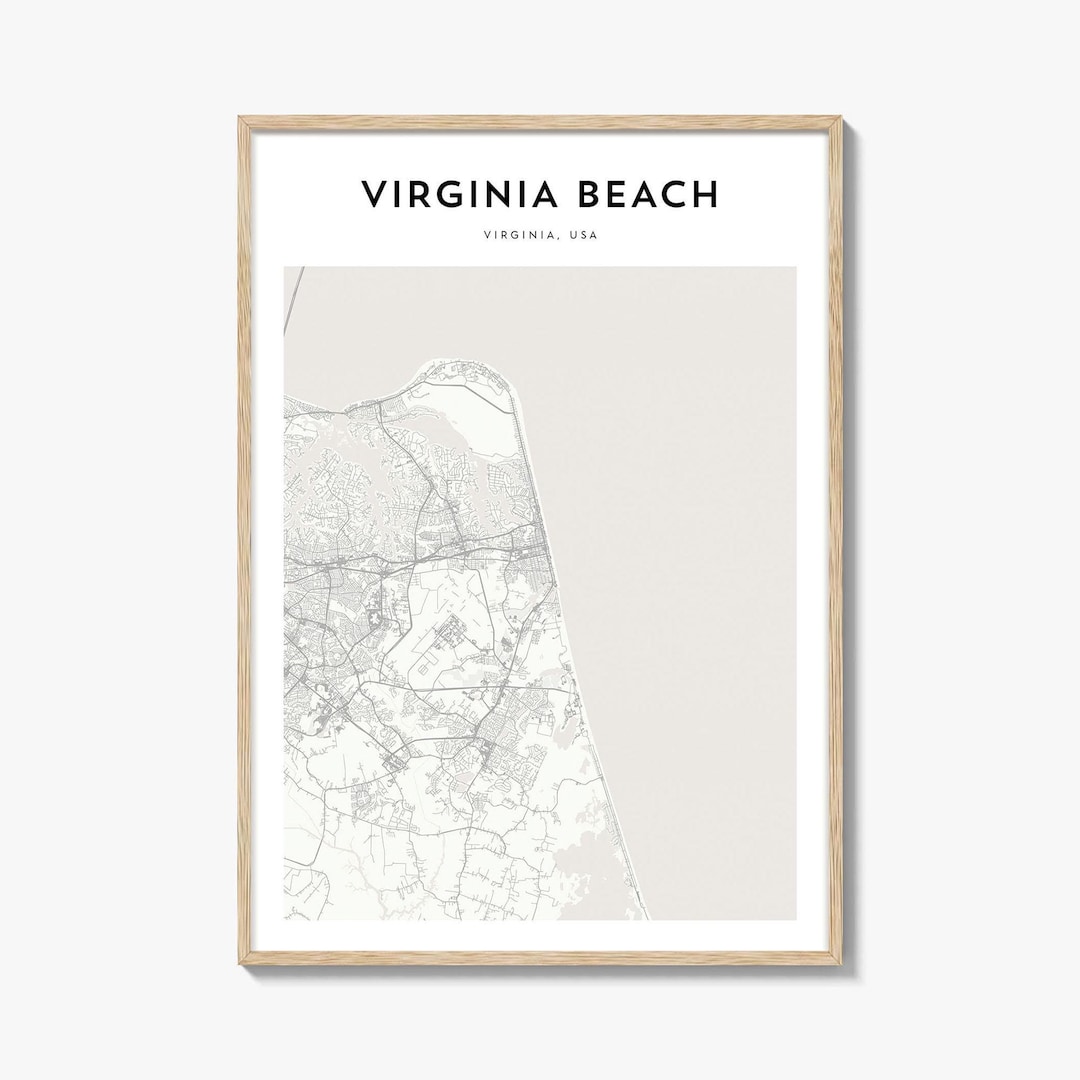 Virginia Beach Map Poster, Virginia Beach Map Print, Virginia Beach ...
