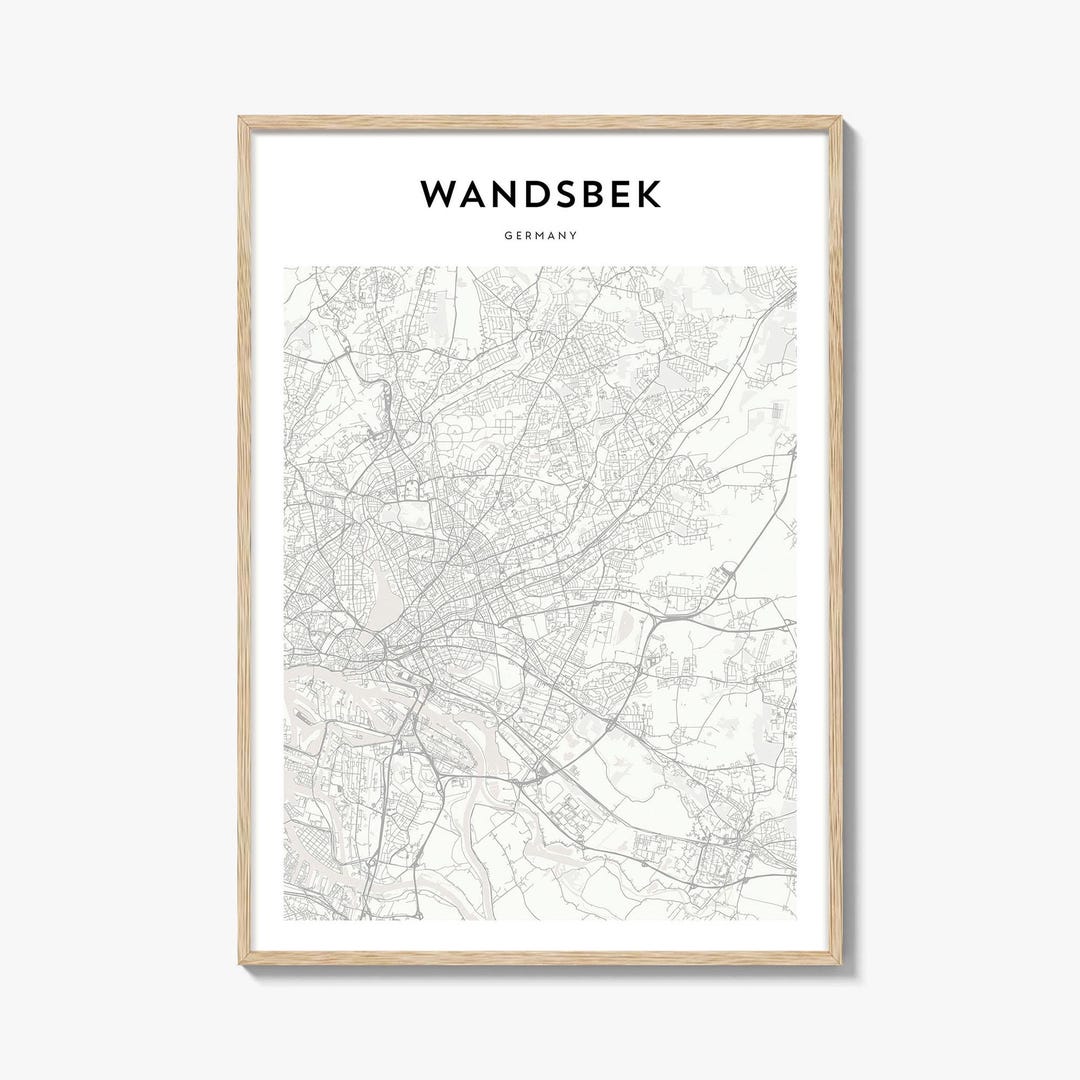 Wandsbek Karte Poster, Wandsbek Karte Print, Wandsbek Reisewandkunst ...