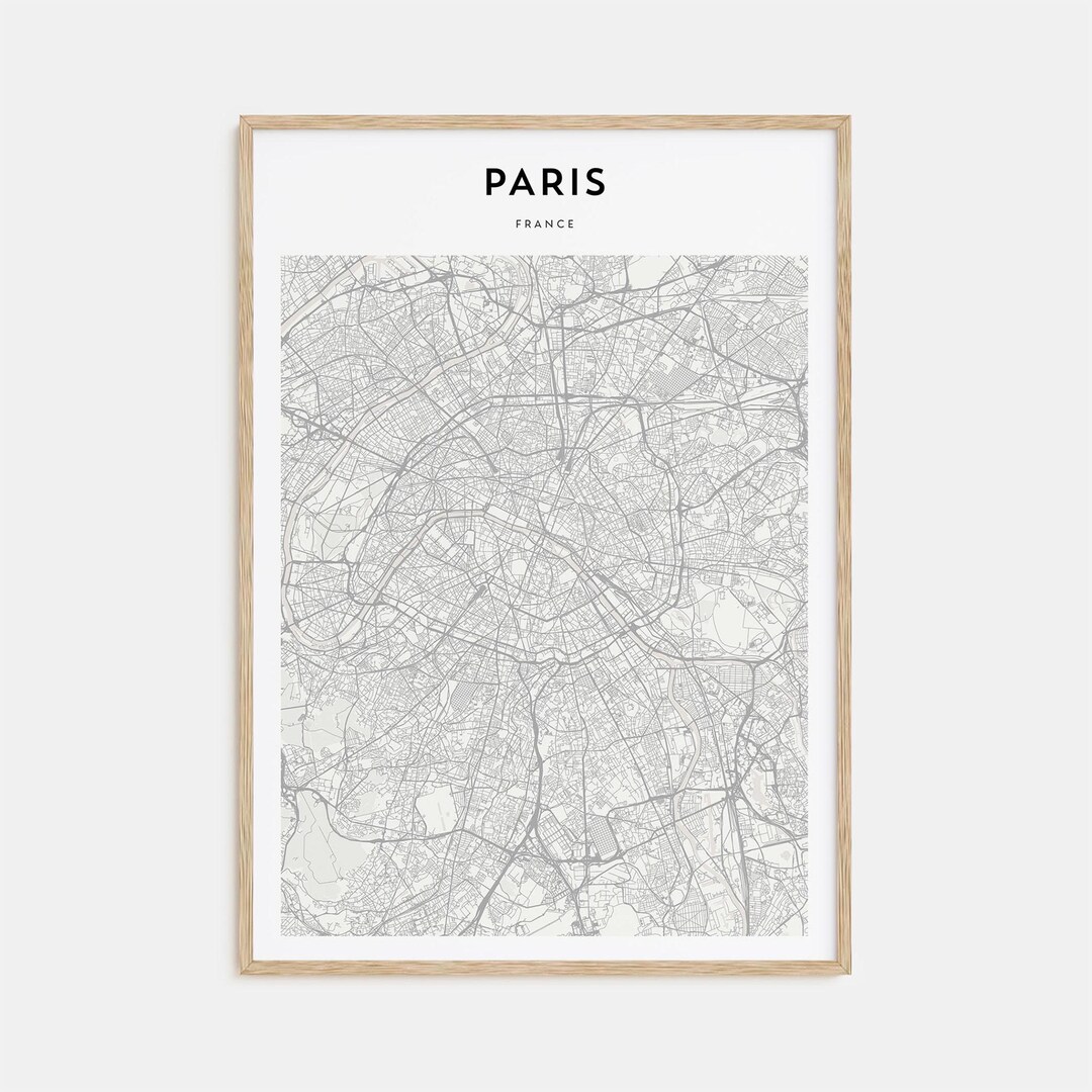 Paris Map Poster, Paris Map Print, Paris Personalized Map Art, Paris ...