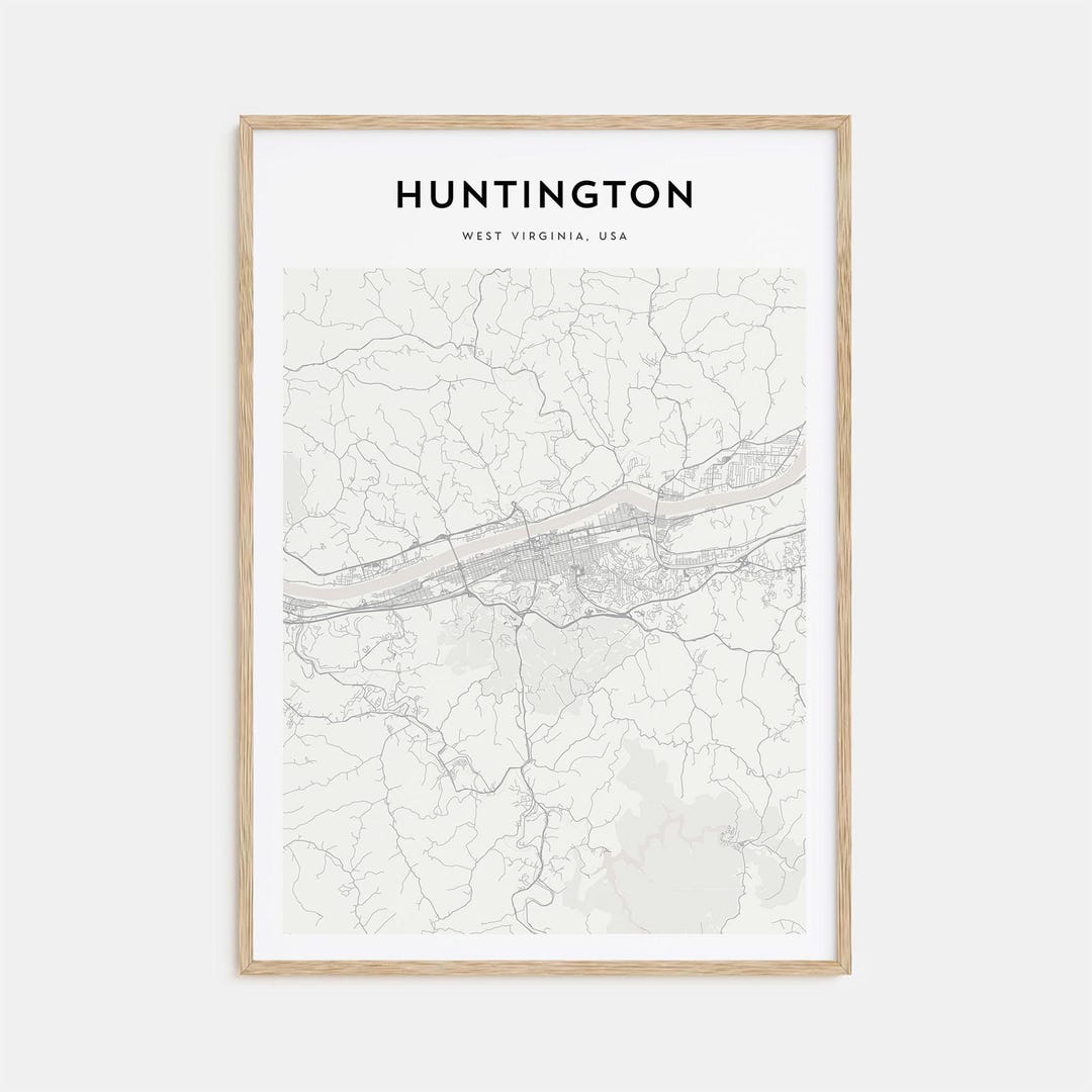 Huntington Map Poster, Huntington Map Print, Huntington Travel Wall Art ...
