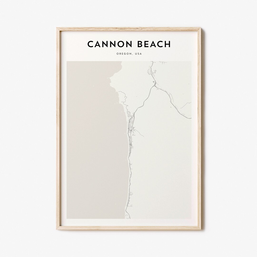 Cannon Beach Map Poster Cannon Beach Map Print Cannon Beach - Etsy
