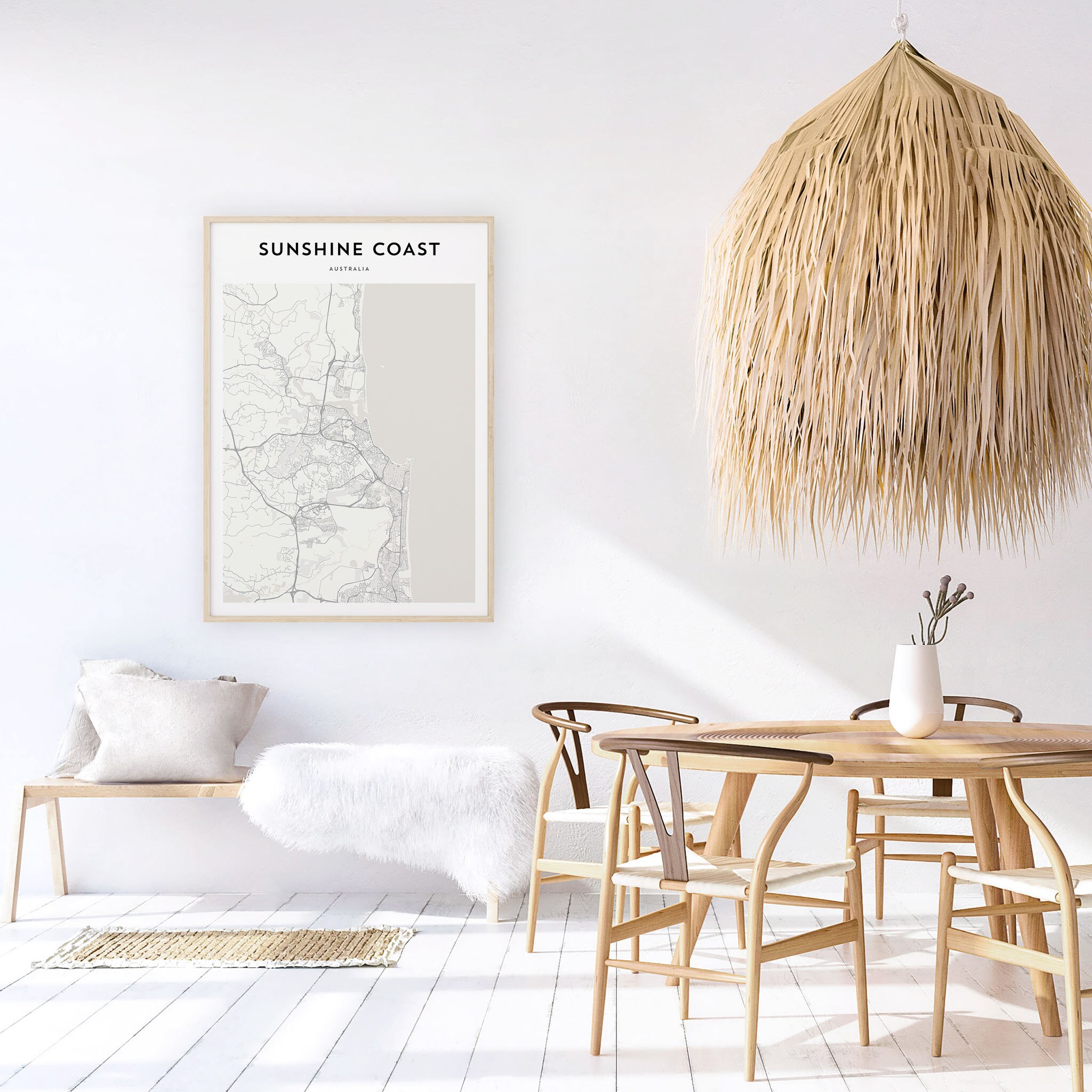 Sunshine Coast Map Poster Sunshine Coast Map Print Sunshine - Etsy