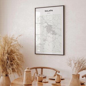 Xalapa Map Poster, Xalapa Map Print, Xalapa Travel Wall Art, Xalapa ...