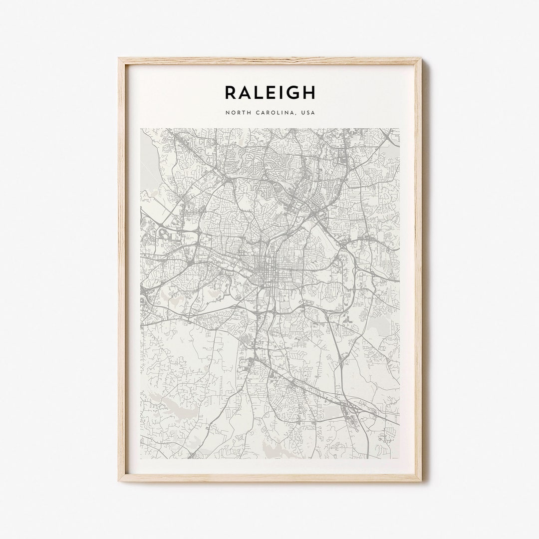 Raleigh Map Poster, Raleigh Map Print, Raleigh Personalized Map Art ...