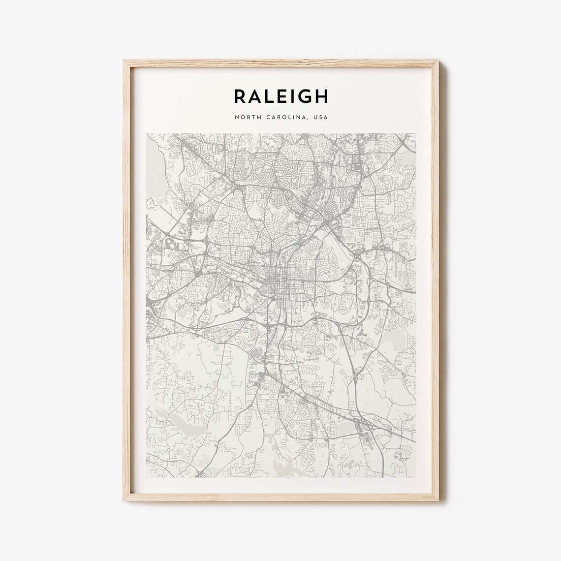 Raleigh Map Poster, Raleigh Map Print, Raleigh Personalized Map Art ...