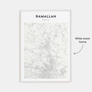Ramallah Map Poster, Ramallah Map Print, Ramallah Travel Wall Art ...