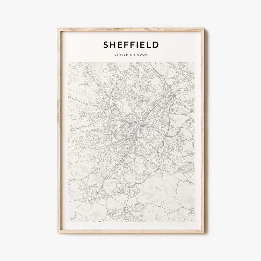 Sheffield Map Poster Sheffield Map Print Sheffield - Etsy UK