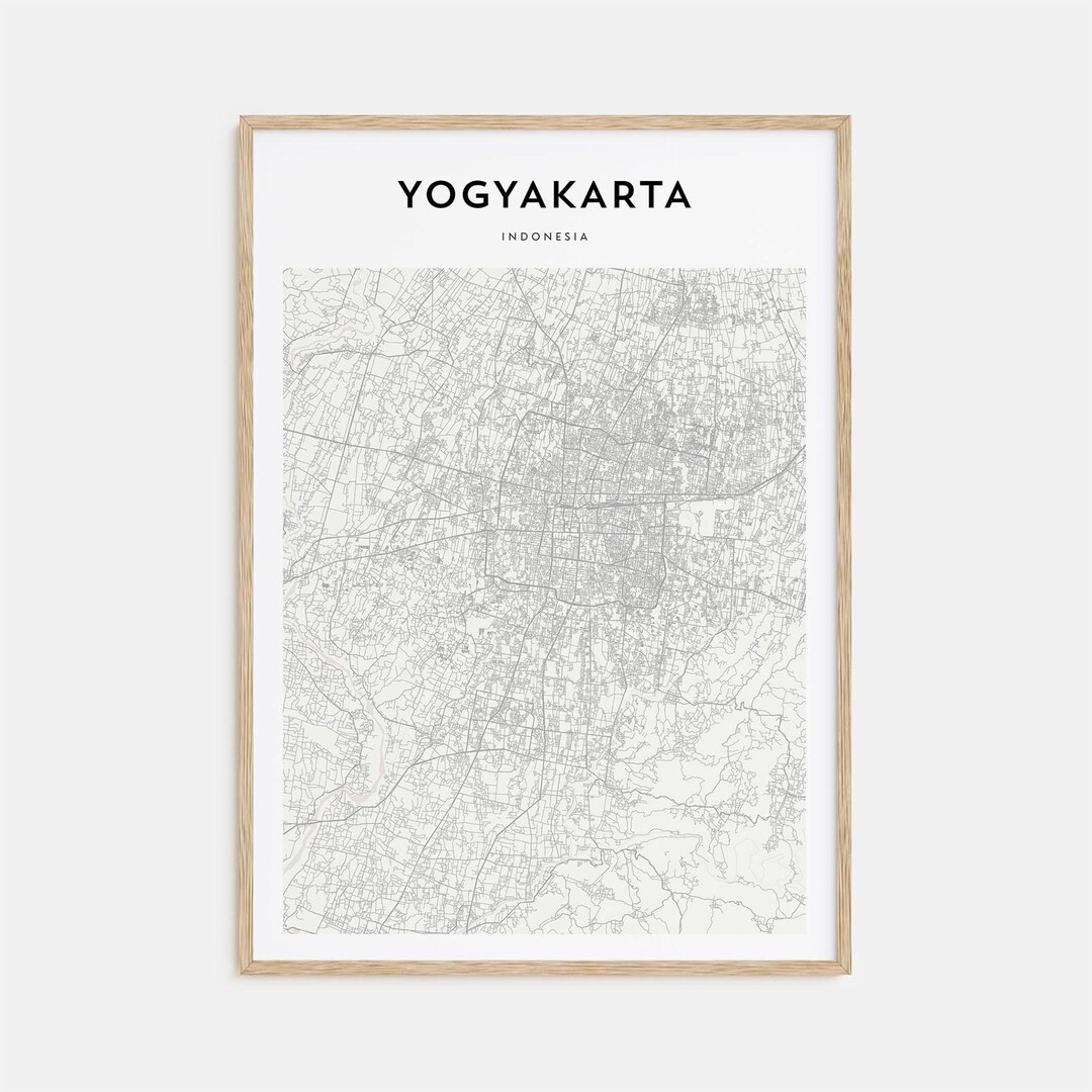 Yogyakarta Map Poster, Yogyakarta Map Print, Yogyakarta Travel Wall Art ...