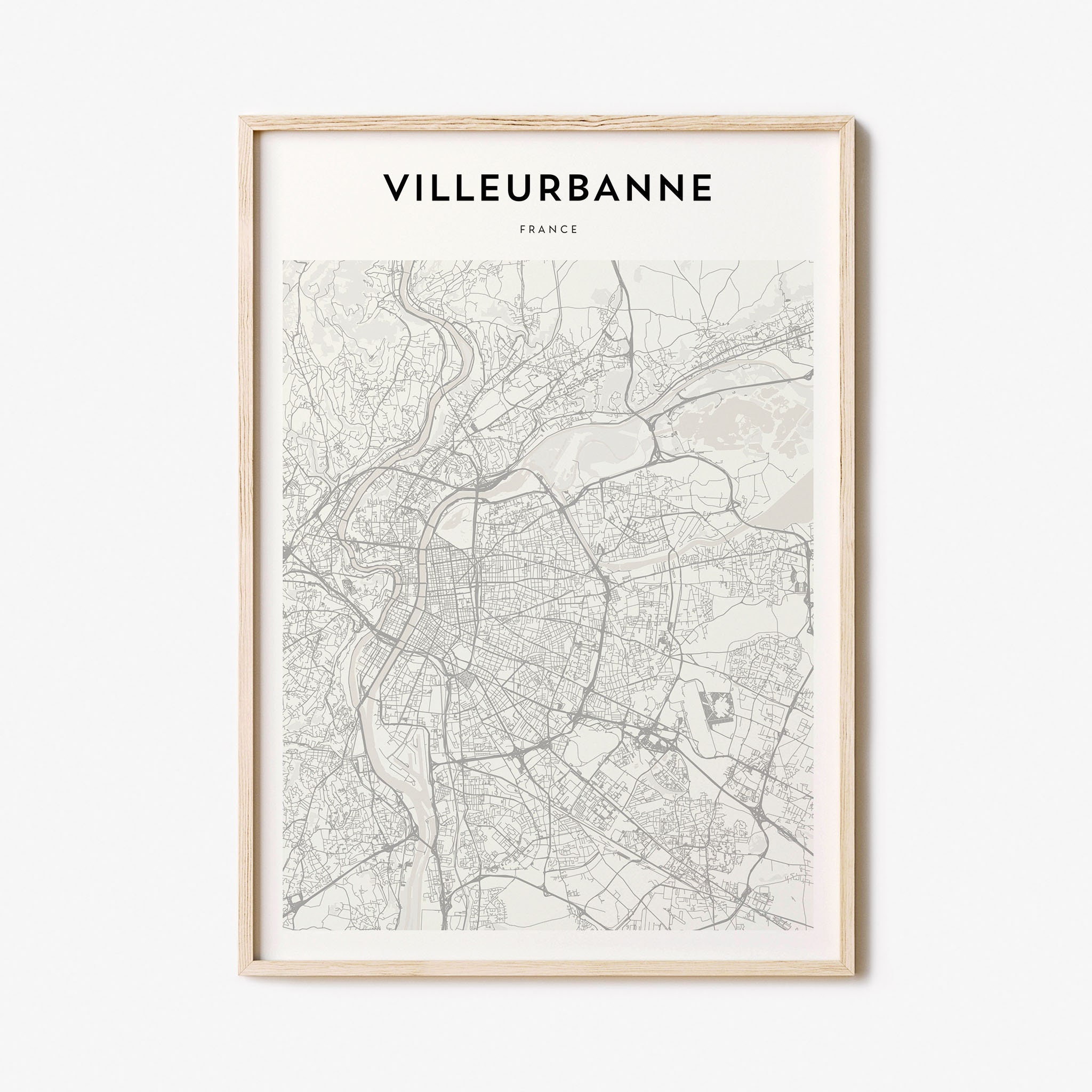 Villeurbanne Map Poster, Villeurbanne Map Print, Villeurbanne ...