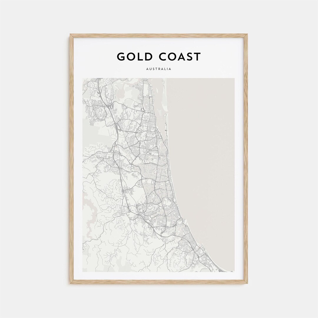 Gold Coast Map Poster, Gold Coast Map Print, Gold Coast Travel Wall Art ...