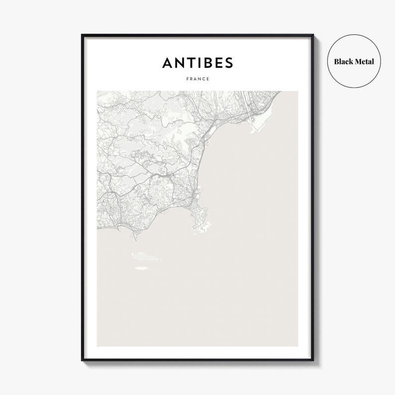 Antibes Map Print, French Riviera Poster, France Wall Art, Côte D'azur ...