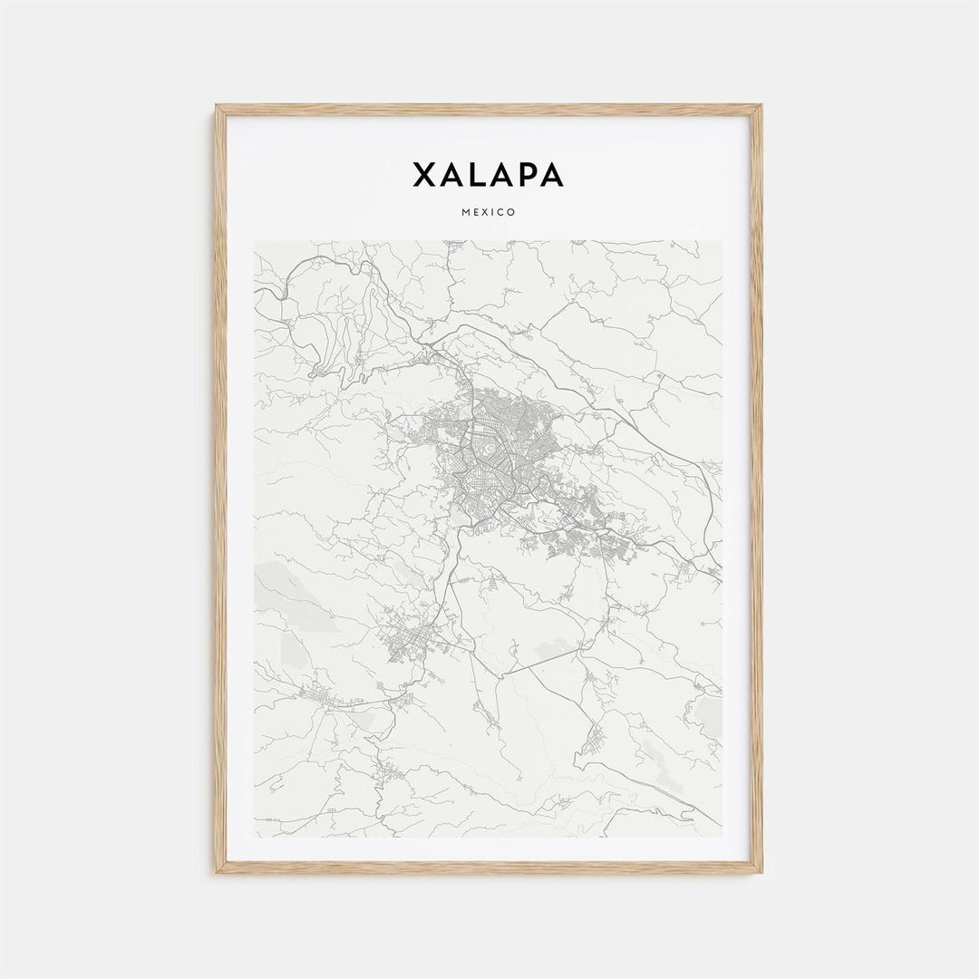 Xalapa Map Poster, Xalapa Map Print, Xalapa Travel Wall Art, Xalapa ...