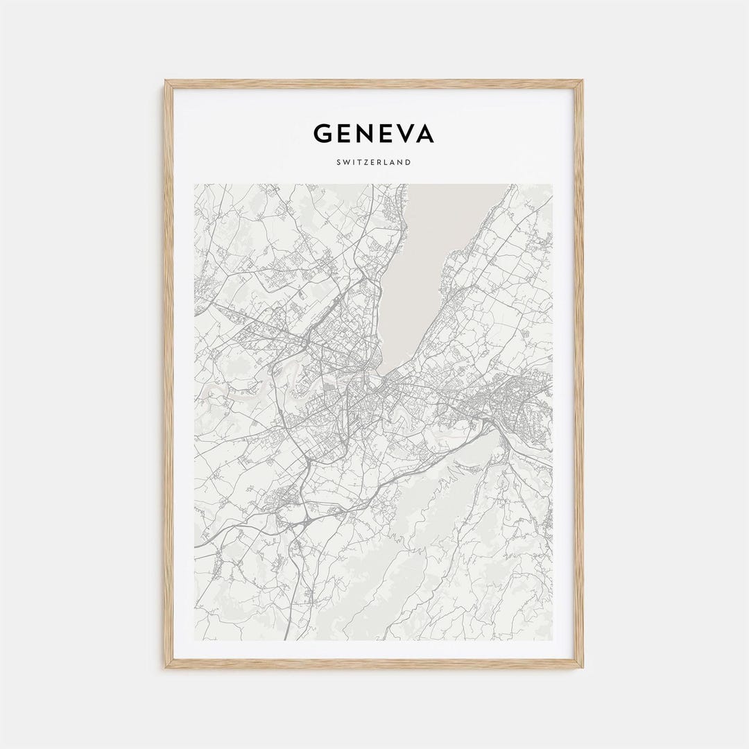 Geneva Map Poster, Geneva Map Print, Geneva Travel Wall Art, Geneva ...
