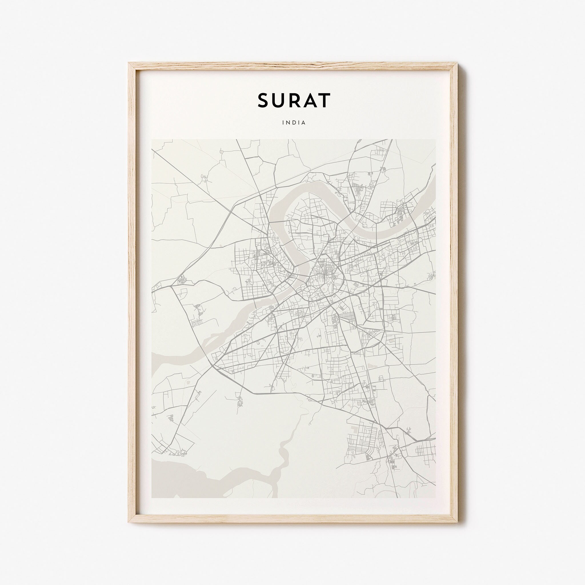 Surat Map Poster, Surat Map Print, Surat Personalized Map Art, Surat ...