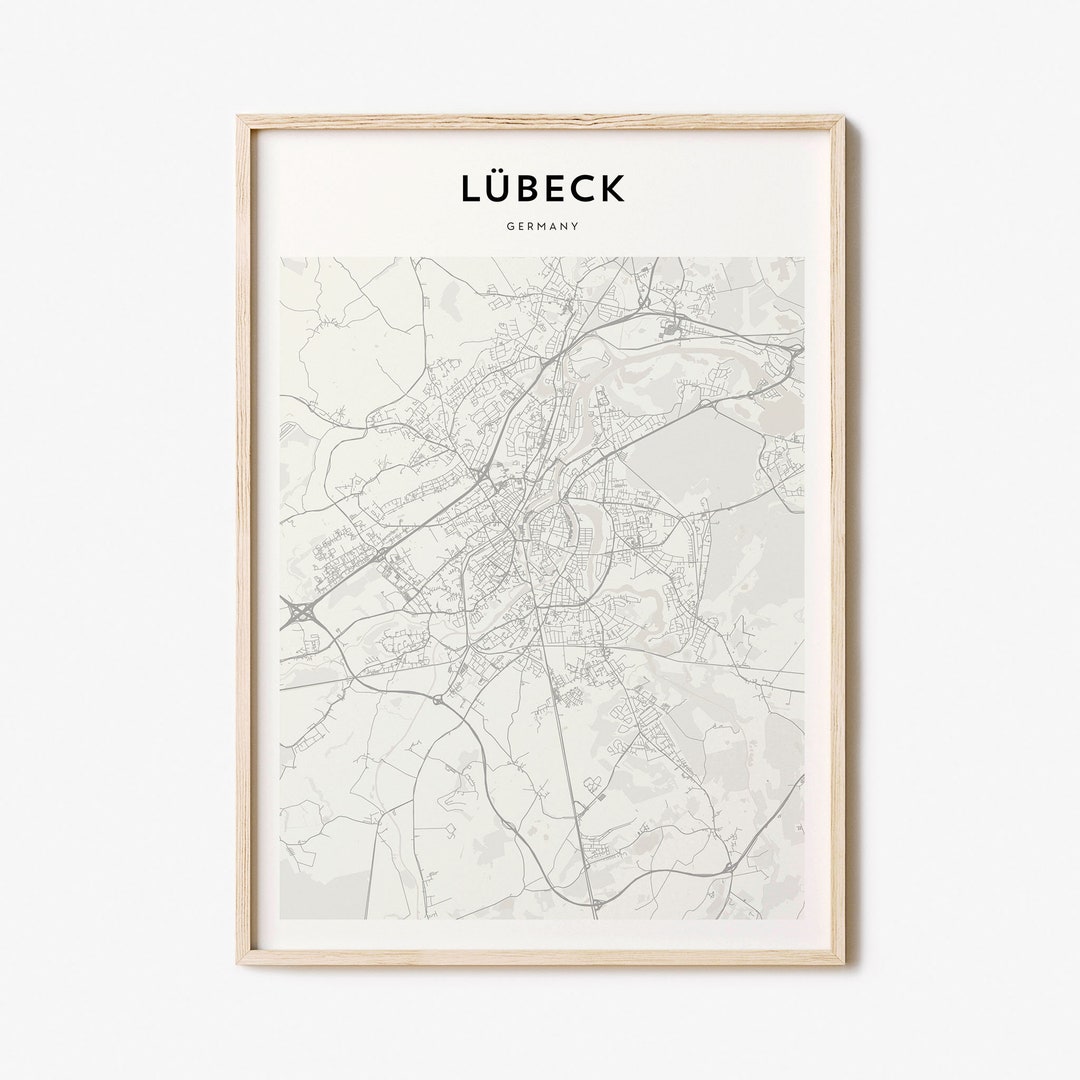 Lübeck Map Poster, Luebeck Map Print, Luebeck Personalized Map Art ...
