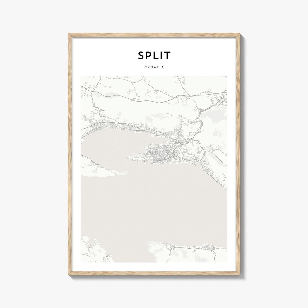 Split Map Print, Dalmatia Poster, Croatia Wall Art, Splitska Custom ...