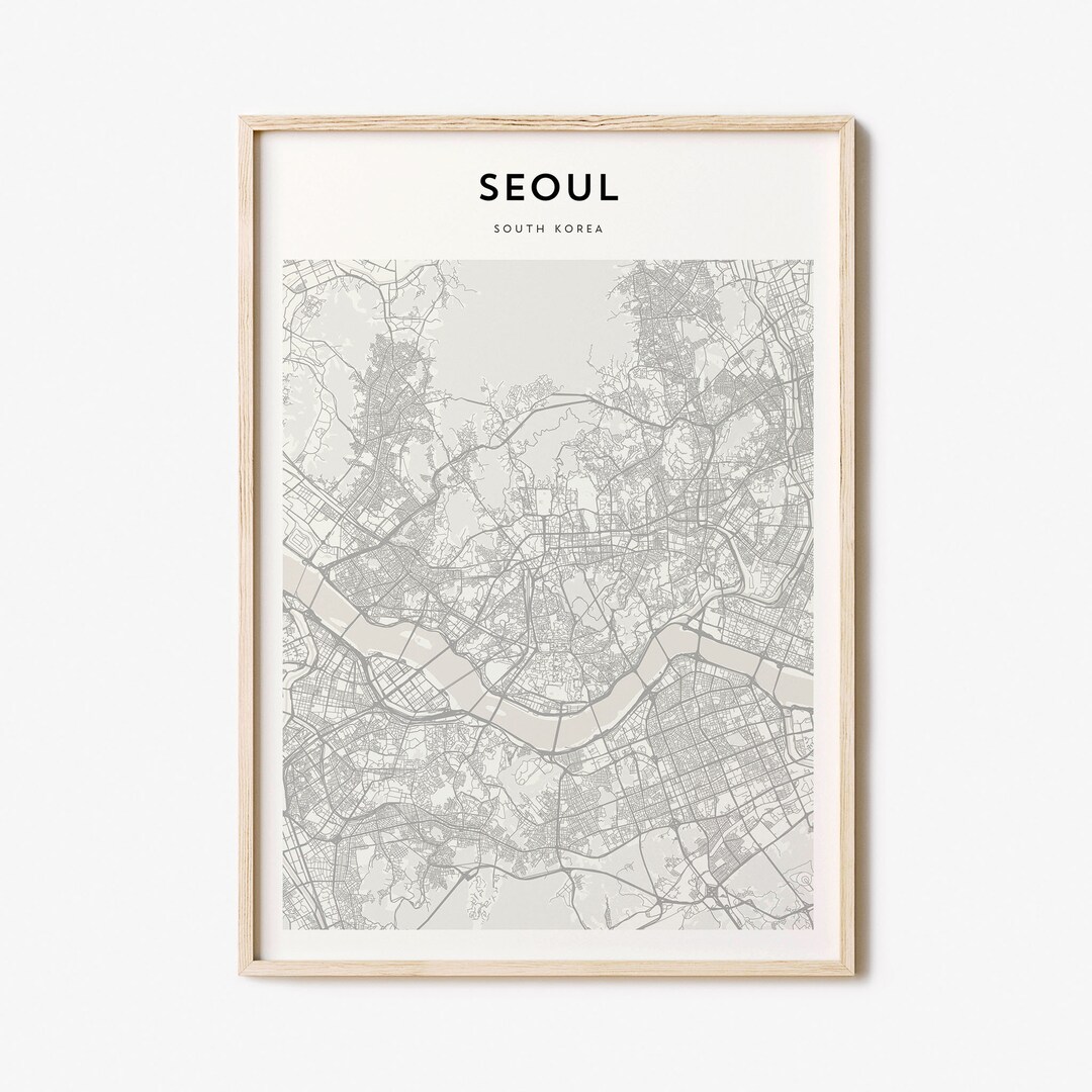 Seoul Map Poster, Seoul Map Print, Seoul Personalized Map Art, Seoul ...