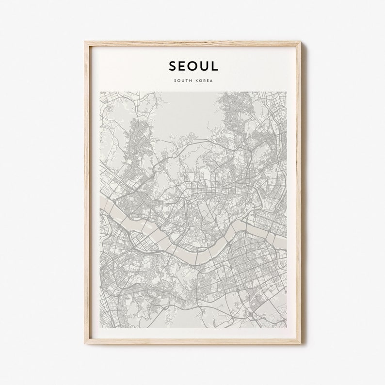 Seoul Map Poster Seoul Map Print Seoul Personalized Map Art - Etsy