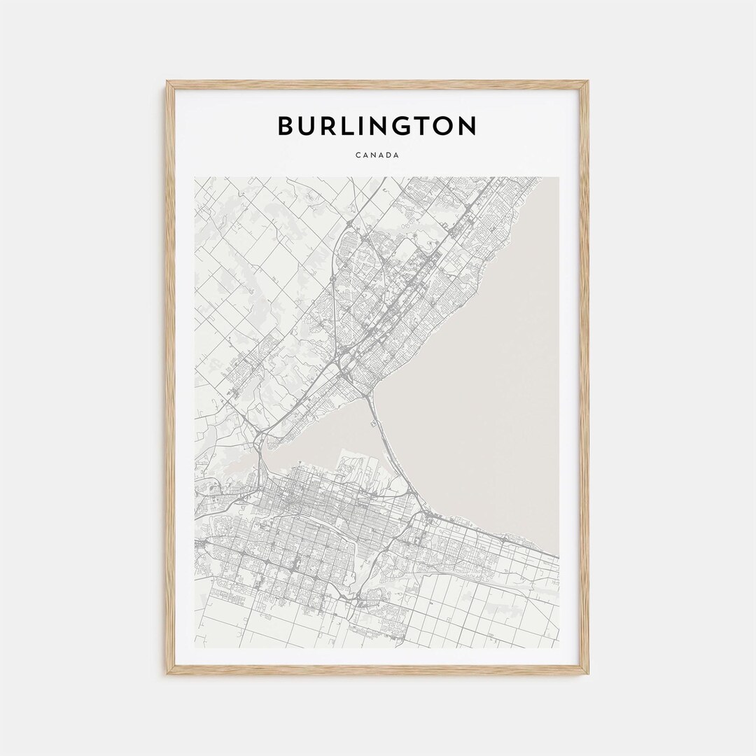 Burlington Map Poster Canada, Burlington Map Print, Burlington ...