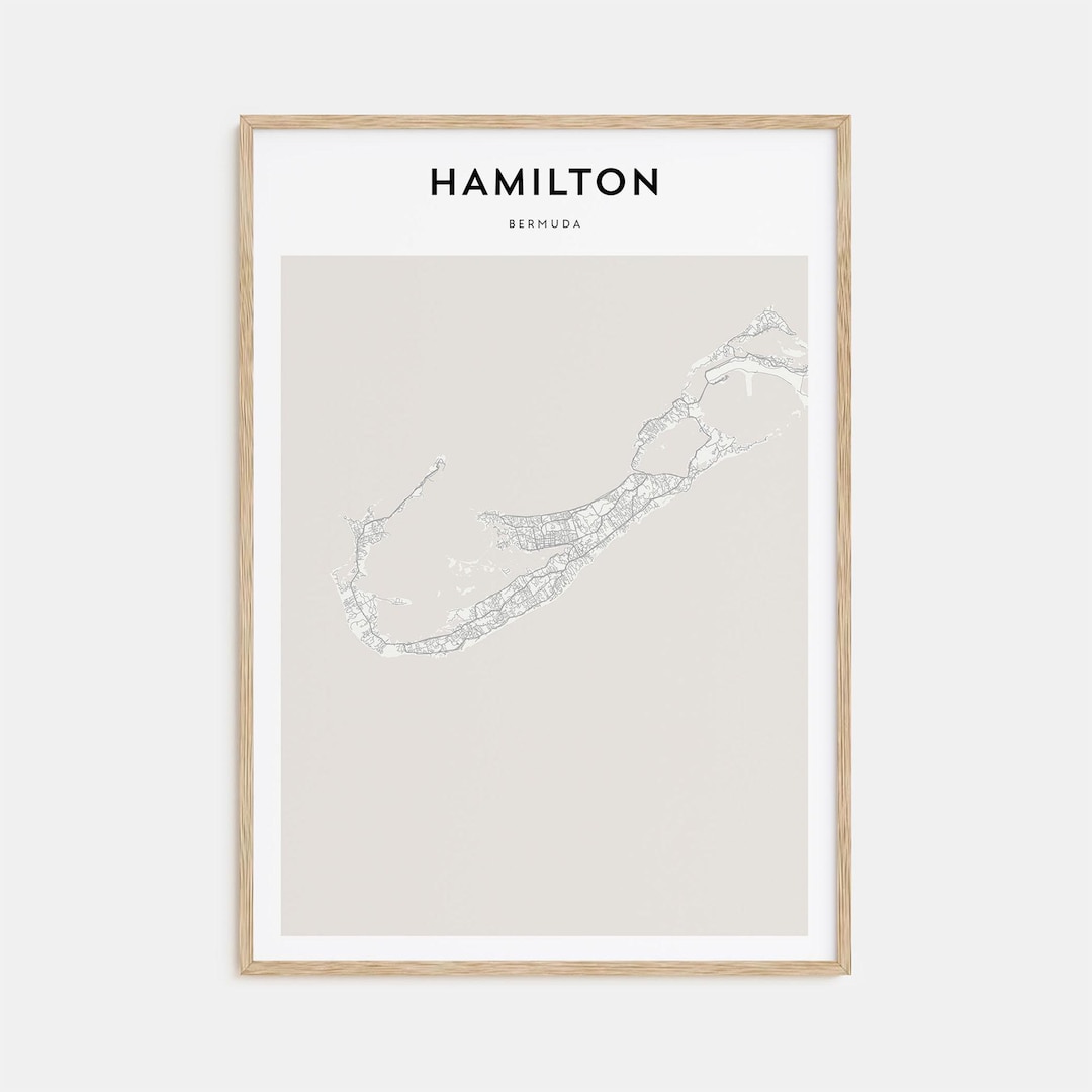 Hamilton Map Poster Bermuda, Hamilton Map Print, Hamilton Personalized ...
