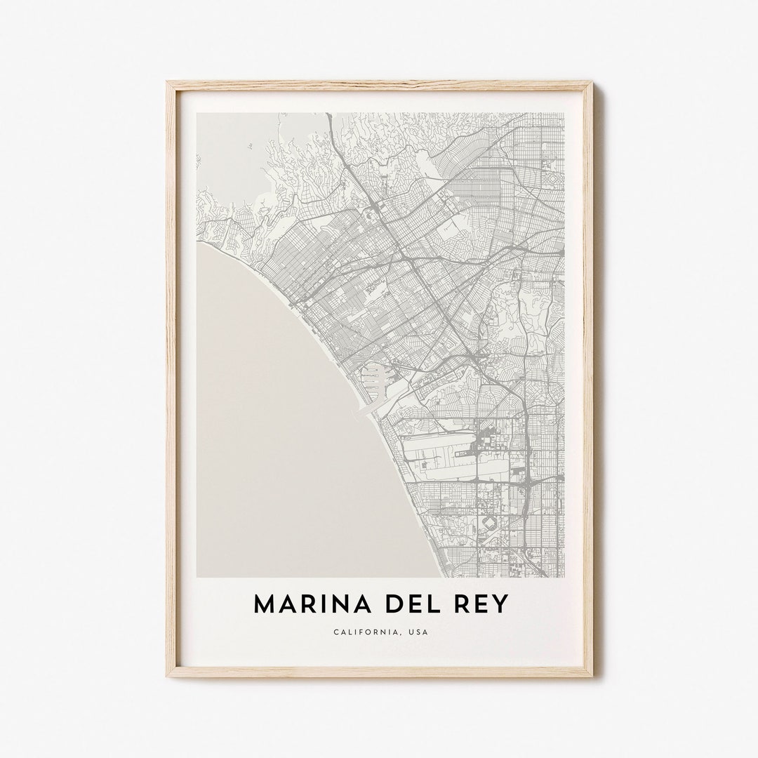Map of Marina Del Rey Marina Del Rey Map Print Marina Del - Etsy Ireland
