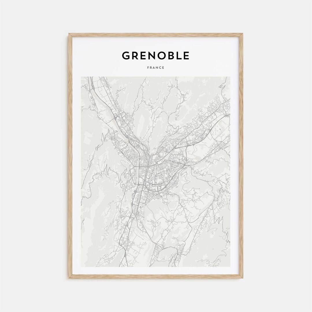 Grenoble Map Poster, Grenoble Map Print, Grenoble Travel Wall Art ...