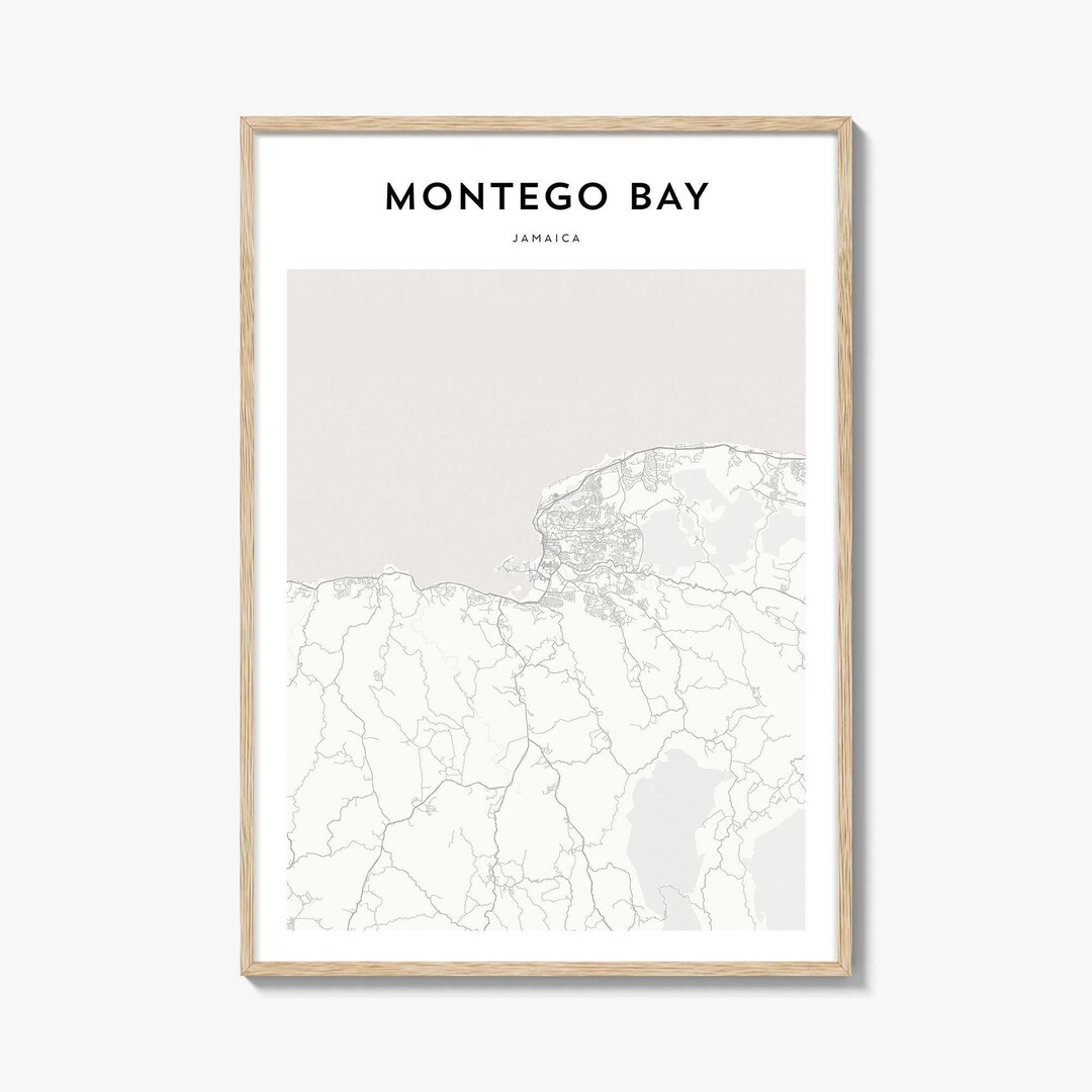 Montego Bay Map Poster, Montego Bay Map Print, Montego Bay Travel Wall ...
