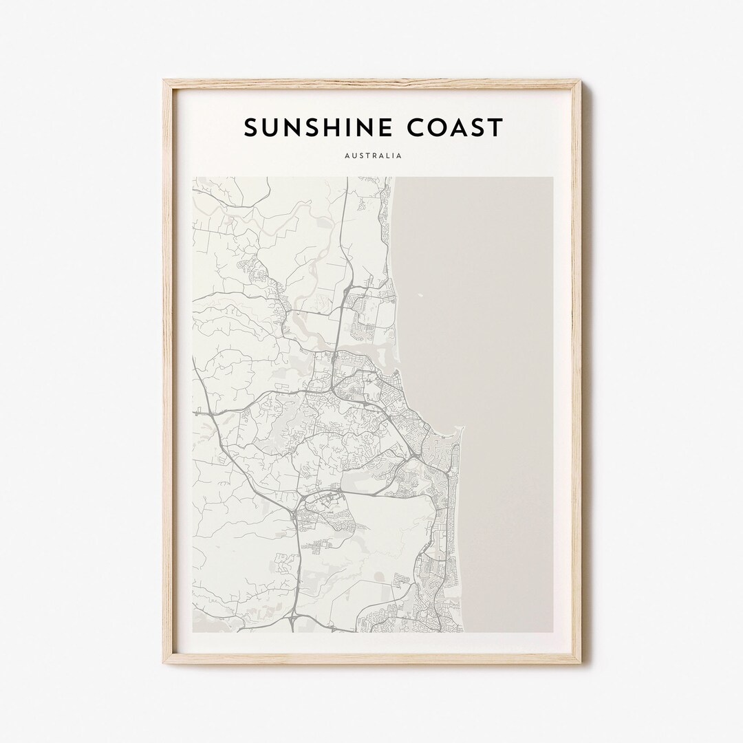 Sunshine Coast Map Poster, Sunshine Coast Map Print, Sunshine Coast ...