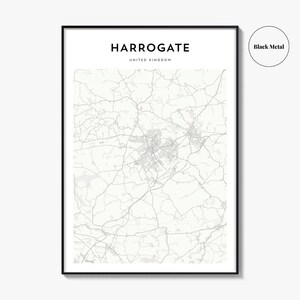 Harrogate Map Poster, Harrogate Map Print, Harrogate Travel Wall Art ...
