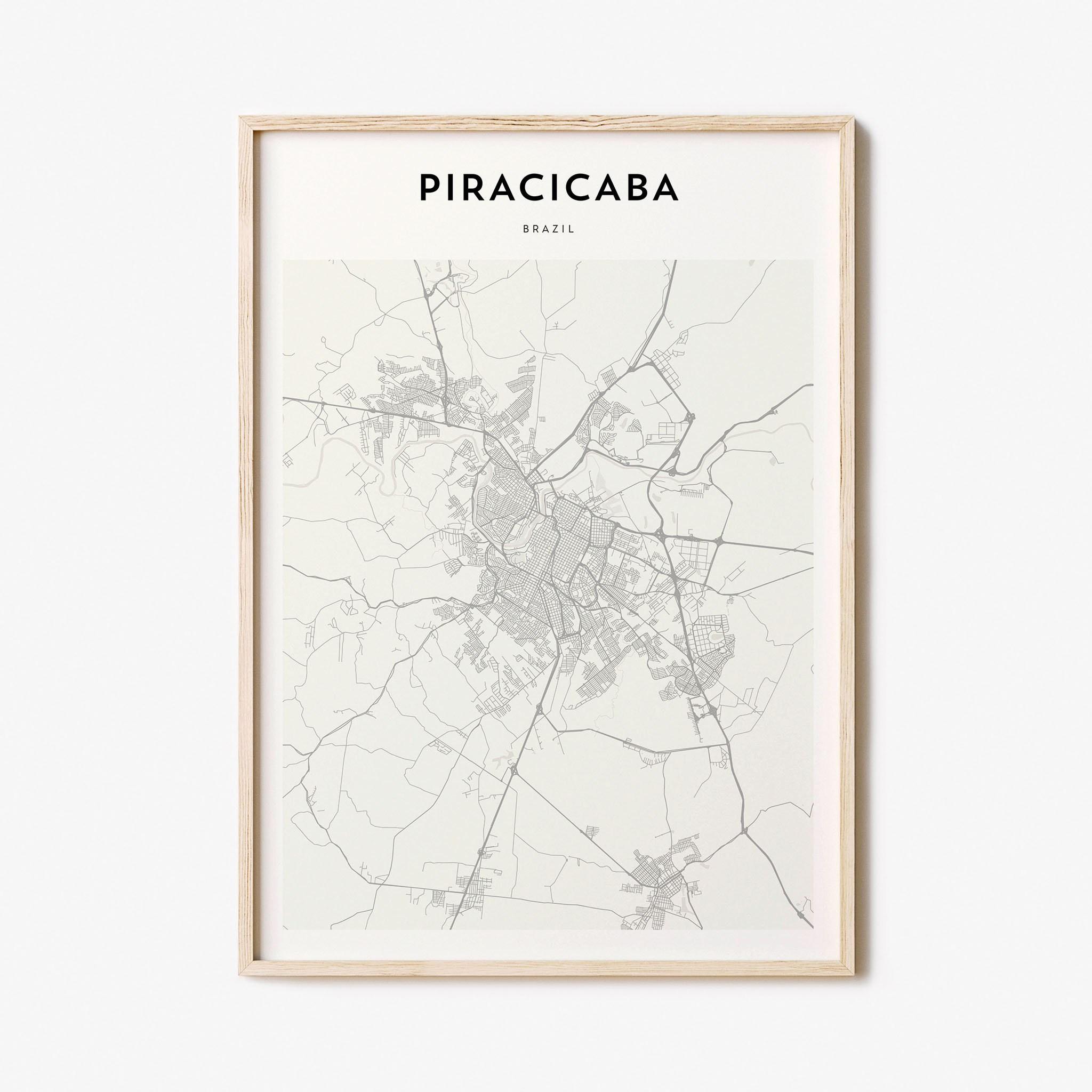 Piracicaba Map Poster, Piracicaba Map Print, Piracicaba Personalized ...