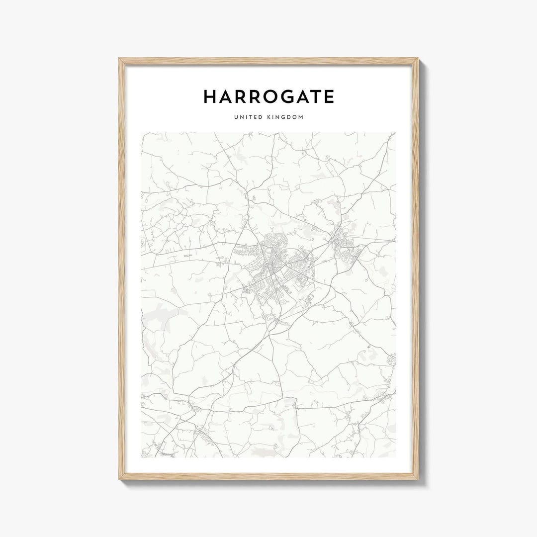 Harrogate Map Poster, Harrogate Map Print, Harrogate Travel Wall Art ...