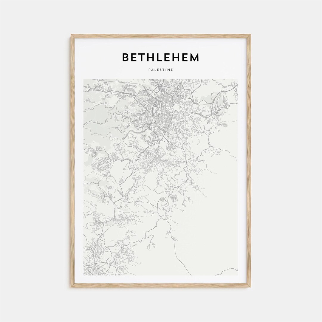 Bethlehem Palestine Map Poster, Bethlehem Map Print, Bethlehem Travel ...