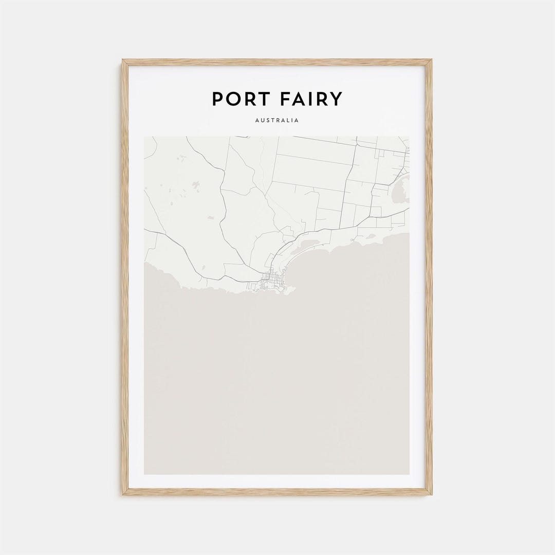 Port Fairy Map Poster, Port Fairy Map Print, Port Fairy Travel Wall Art ...