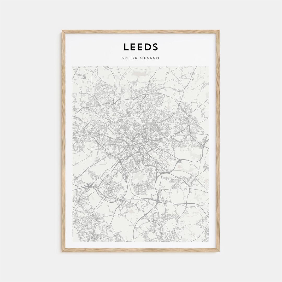 Leeds Map Poster, Leeds Map Print, Leeds Personalized Map Art, Leeds ...