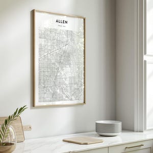 Allen Map Poster, Allen Map Print, Allen Travel Wall Art, Allen ...