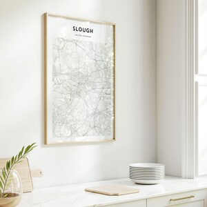 Slough Map Poster, Slough Map Print, Slough Travel Wall Art, Slough ...