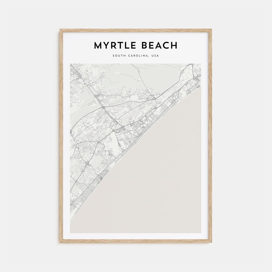 Myrtle Beach Map Poster, Myrtle Beach Map Print, Myrtle Beach ...