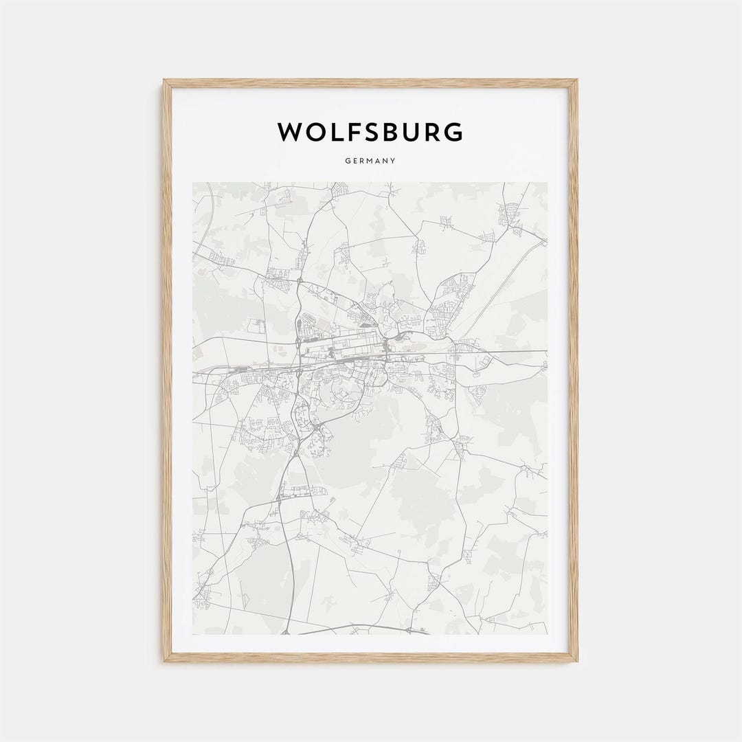 Wolfsburg Map Poster, Wolfsburg Map Print, Wolfsburg Travel Wall Art ...