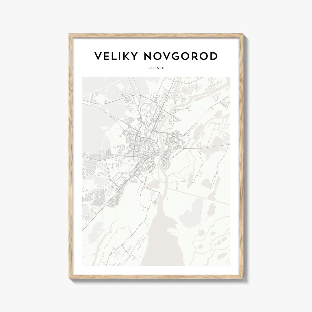 Veliky Novgorod Map Poster, Veliky Novgorod Map Print, Veliky Novgorod ...