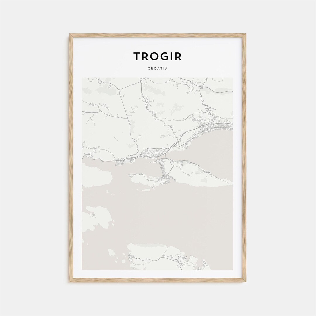 Trogir Map Poster, Trogir Map Print, Trogir Travel Wall Art, Trogir ...