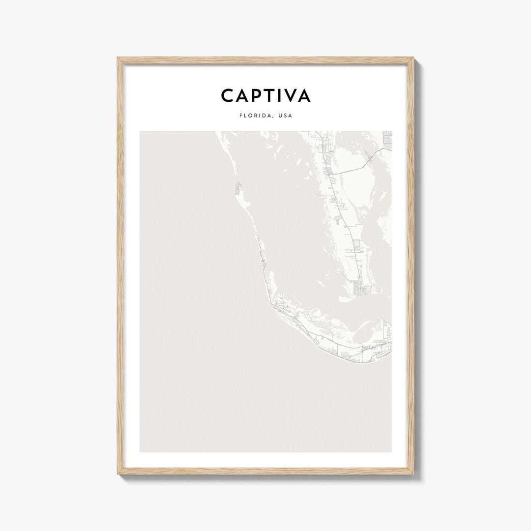 Captiva Map Poster, Captiva Map Print, Captiva Travel Wall Art, Captiva ...