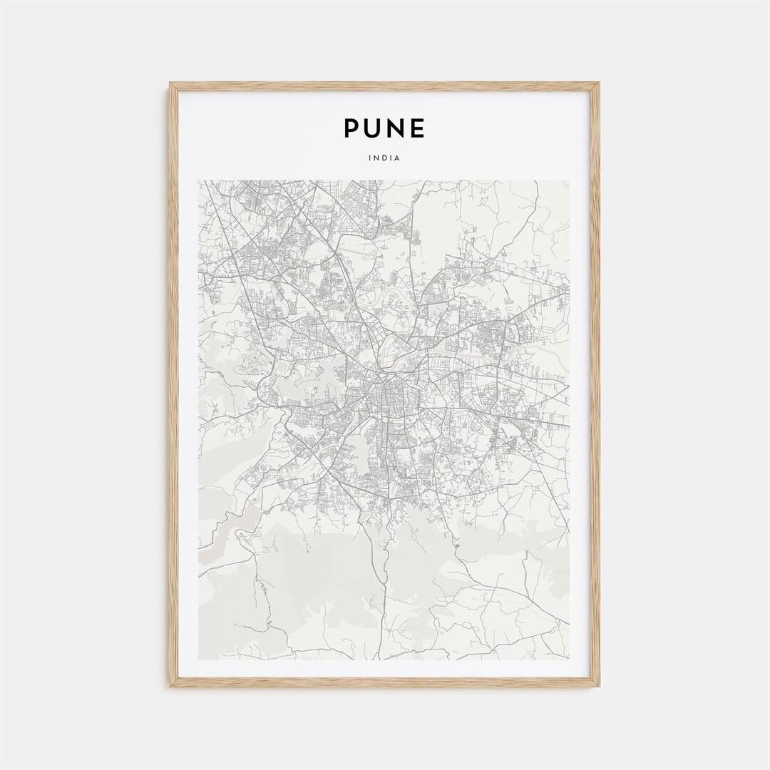 Pune Map Poster, Pune Map Print, Pune Personalized Map Art, Pune Wall ...