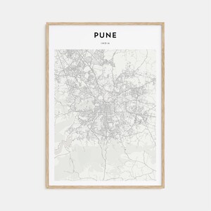 Pune Map Poster, Pune Map Print, Pune Personalized Map Art, Pune Wall ...