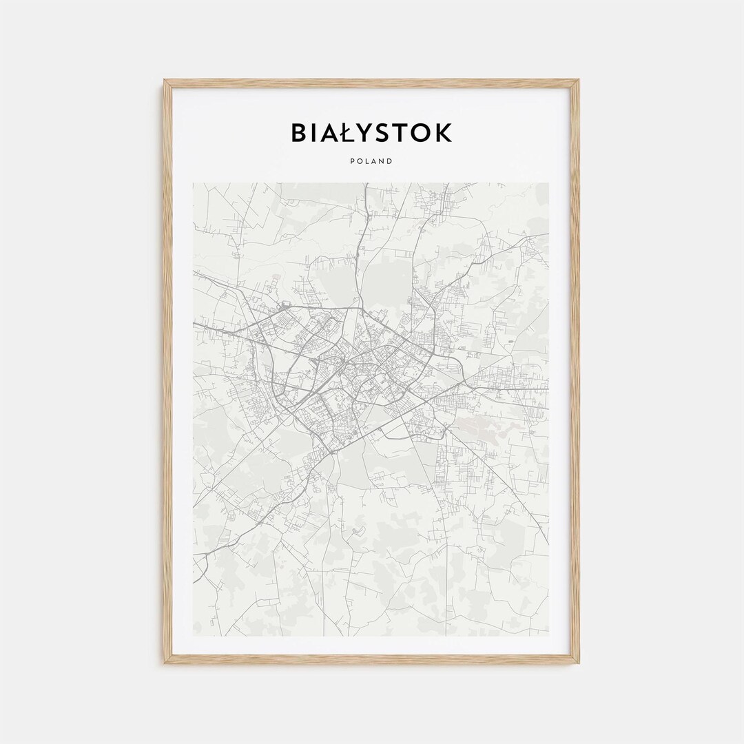 Bialystok Map Poster, Bialystok Map Print, Bialystok Travel Wall Art ...