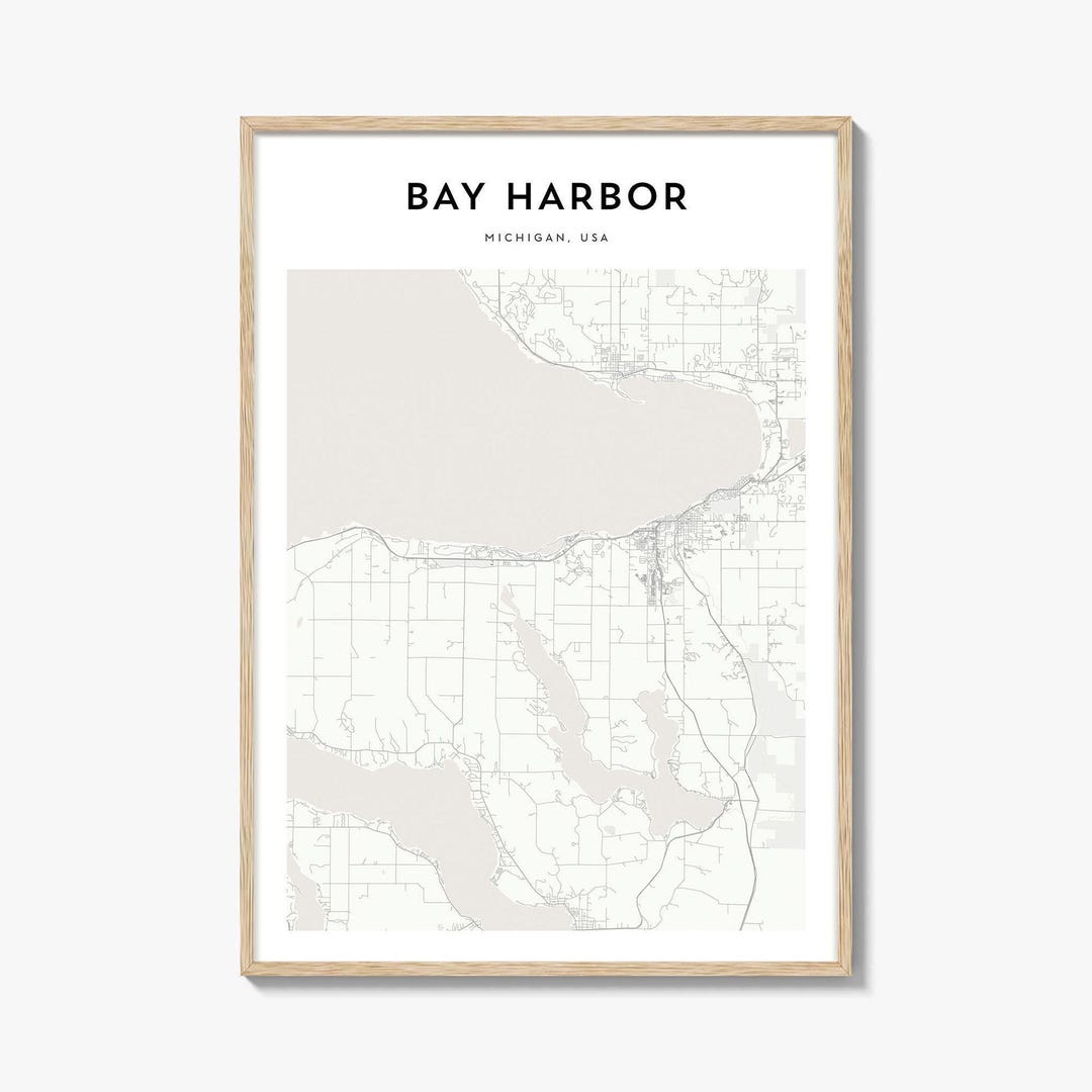 Bay Harbor Map Poster, Bay Harbor Map Print, Bay Harbor Travel Wall Art ...