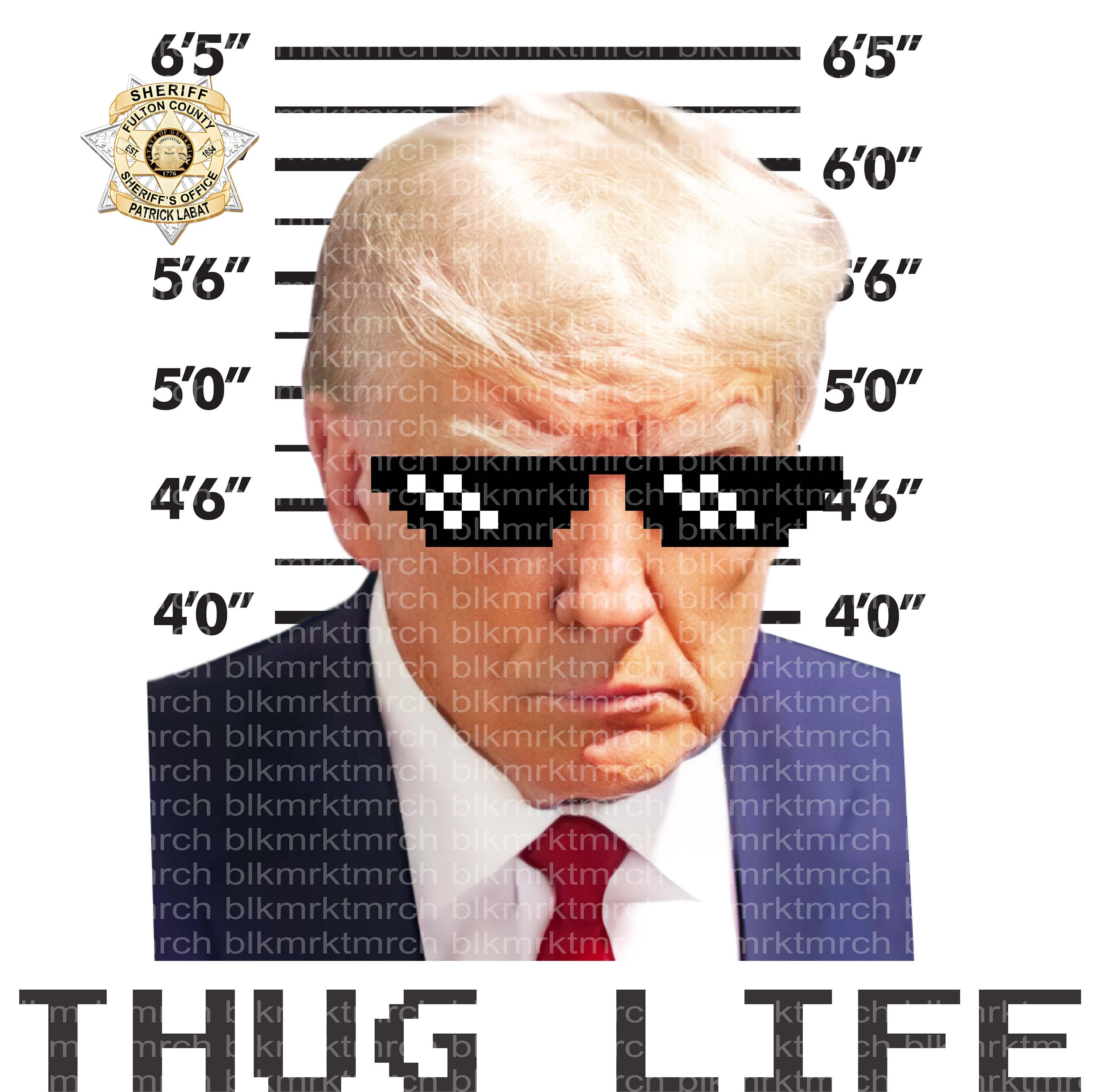 Trump Mugshot Thug Life PNG 300 DPI Digital File - Etsy